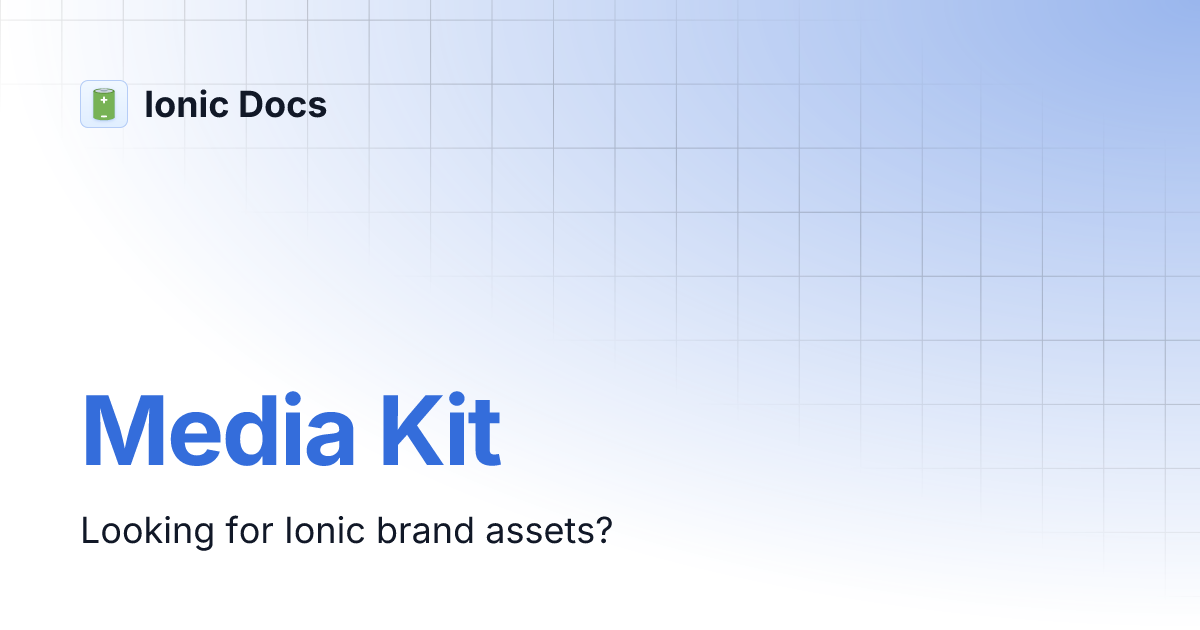 Media Kit | Ionic Docs