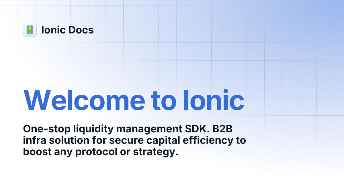 Welcome to Ionic | Ionic Docs