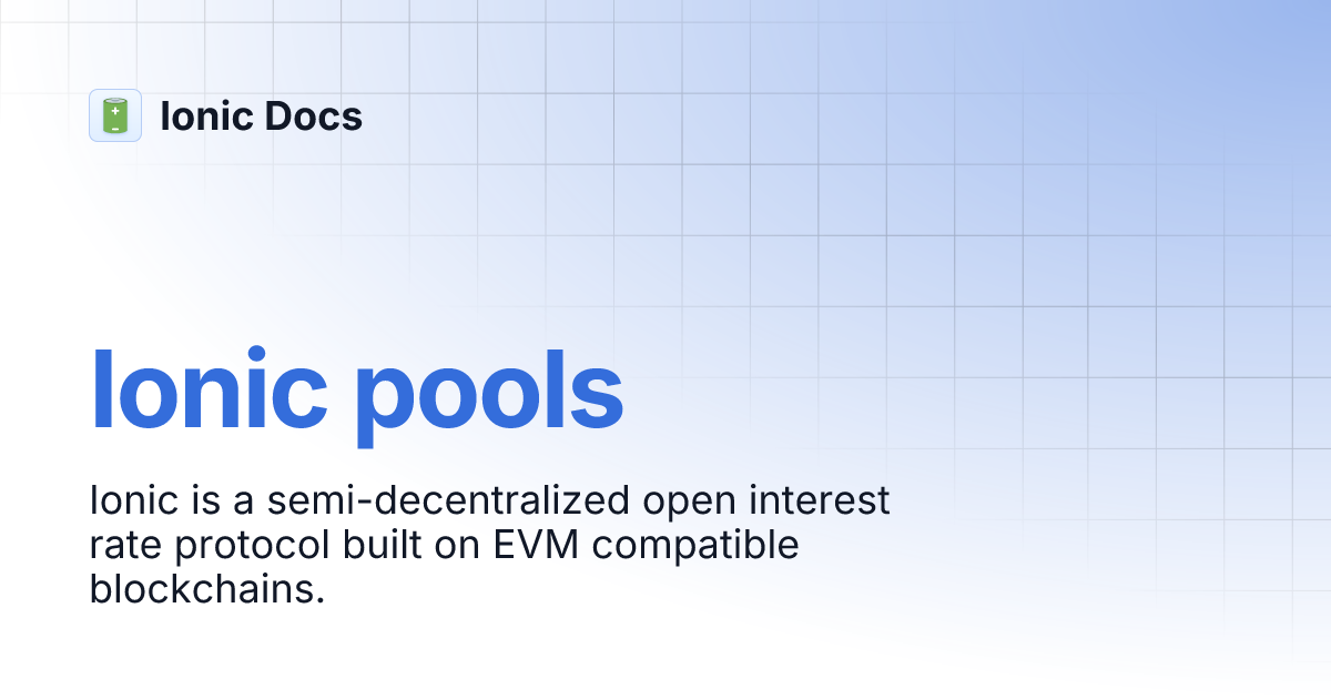 Ionic pools | Ionic Docs